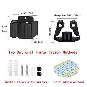 Broom Holder Wall Mount 25 Pack Broom and Mop Organizer Wall Hanging Clamp Clip Hanger Stainless Steel Gripper Mounted Utility Rack with Installation Screws Self Adhesive for Shovel Handle Black