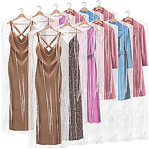 120 Pieces Long Dress Dry Cleaning Bags 72 Inch Clear Garment Bags for Hanging Clothes Plastic Garment Storage Cover Transparent Dust Cover for Laundrette Suits Wedding Gowns Coats Uniforms