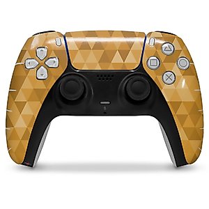 WraptorSkinz Skin Wrap compatible with Sony PS5 DualSense Controller Triangle Mosaic Orange (CONTROLLER NOT INCLUDED)