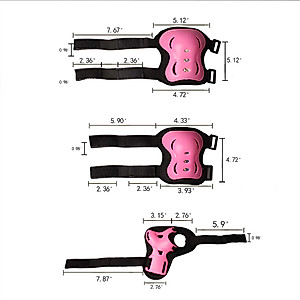 Toddler Youth Bicycle Helmet Knee Pads Kids Adjustable for 5~12yrs Girls Kids Pads and Helmet for Cycling Bike Roller Skate Scooter Helmet and Knee Pad Set Pink