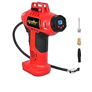 Tire Inflator Air Compressor, Compatible with Milwaukee 18v Max Battery Mellif 160 PSI Cordless Portable Electric Air Pump with Digital Pressure Gauge for Car, Bike, Sport Ball (TOOL BARE) (Red)