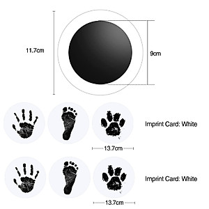 Ink Pad for Baby Hand and Footprints, 2Pcs Clean Touch Ink Pads with 6 Imprint Cards, Dog Paw Print Kit, Doesn’t Touch Skin, Inkless Print Kit Safe Non-Toxic for Newborn Baby, Family Keepsake