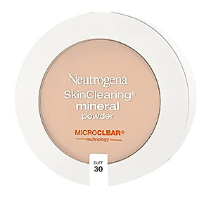 Neutrogena SkinClearing Mineral Acne-Concealing Pressed Powder Compact, Shine-Free & Oil-Absorbing Makeup with Salicylic Acid to Cover, Treat & Prevent Acne Breakouts, Buff 30, .38 oz (Pack of 2)