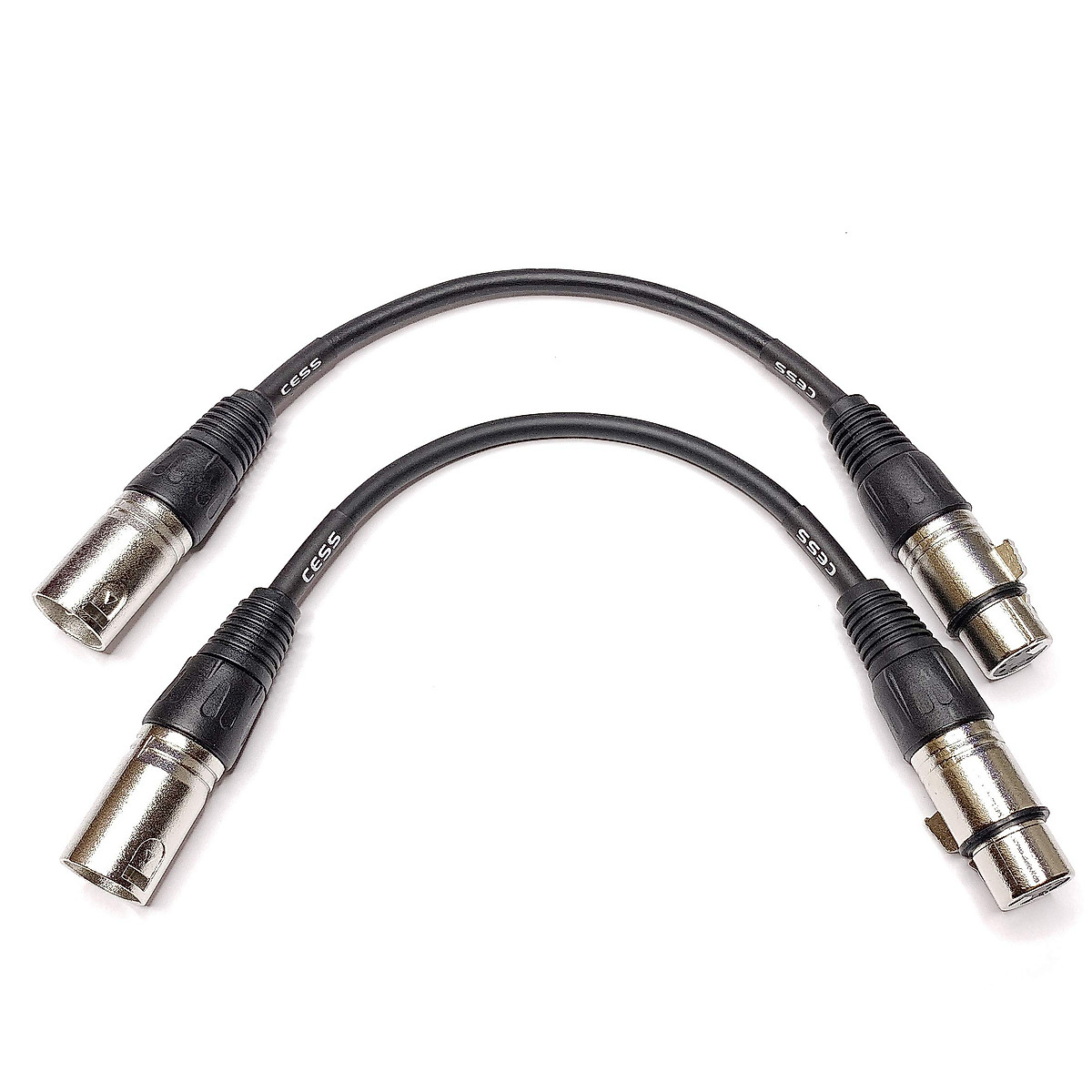 CESS-007 XLR3M to XLR5F DMX512 Adaptor Cable - 3-Pin Male XLR to 5-Pin Female XLR DMX Turnaround - 2 Pack