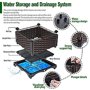 Raised Garden Bed with Legs Planters for Large planters Outdoor Plants Elevated Plastic Garden Planter Boxes Plant pots for Patio Backyard Porch Deck to Planting Flowers Vegetables and Herbs