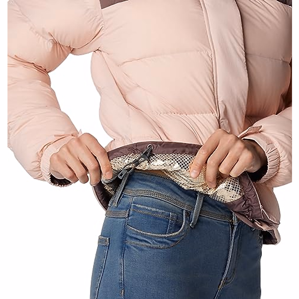 Columbia Women's Bulo Point II Down Jacket, Dusty Pink/Basalt Crinkle, Large