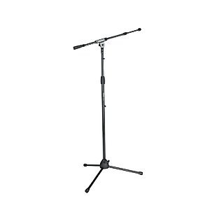 Gator Frameworks Tripod Mic Stand with Soft Grip Twist Clutch, Boom Arm, and Both 3/8" and 5/8" Adapters; Min/Max Height - 6"/99" (GFW-MIC-2020),Black