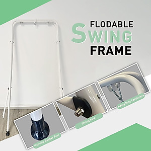 2 in 1 Baby Jumper and Toddler Swing with Stand Indoor and Outdoor, Baby Swings Baby Jumpers and Bouncers for Infants to Toddler, with Foldable Metal Stand