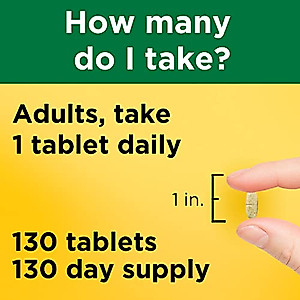 Nature Made Multivitamin Tablets with Iron, Multivitamin for Women and Men for Daily Nutritional Support, 130 Tablets, 130 Day Supply