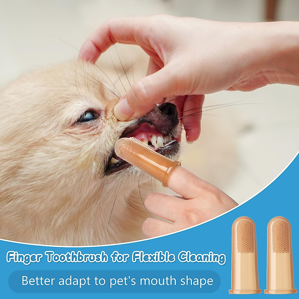 sodknow Silicone Soft Cat Dog Toothbrush (Yellow, Common) (01)