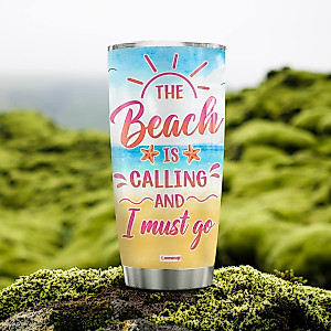 Personalized Flamingo Tumblers - Stainless Steel Coffee Travel Cup 20oz & 30oz - Custom Gifts for Women, Girls, Kids - Summer Vacation & Beach Trip