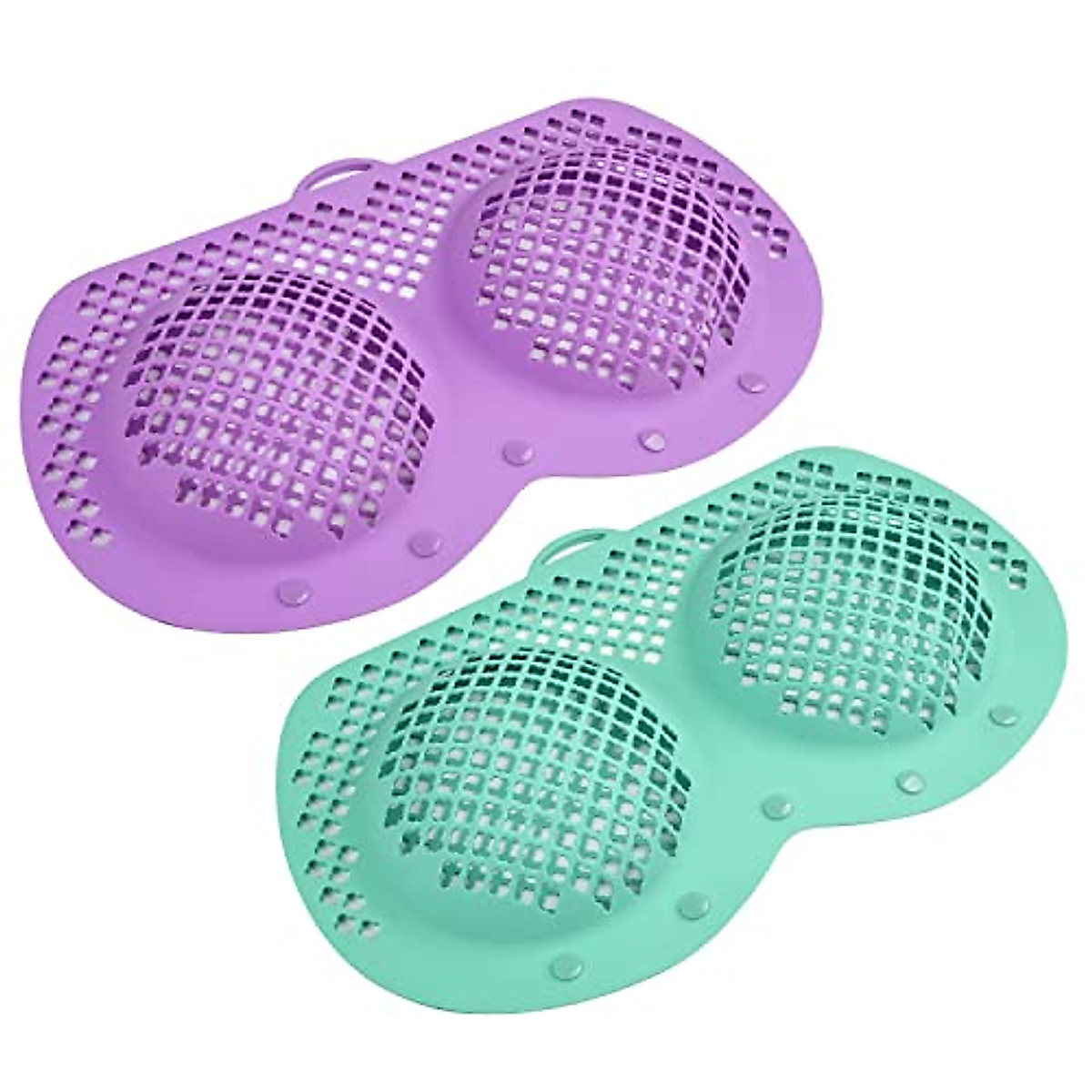 Bra Washing Bags for Laundry, LDJRCP 2PCS Silicone Delicates Bag for Washing Machine Durable Lingerie Bag for Underwear Protection Bra Fits A To C Cups, Purple&Green