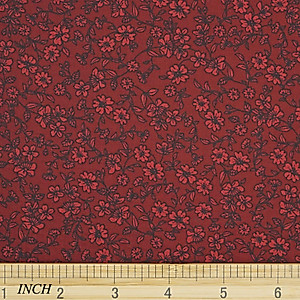 Master FAB -100% Cotton Fabric by The Yard for Sewing DIY Crafting Fashion Design Printed Floral(Spring Flowers Red)