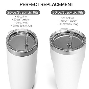 LUCEMILL 30 oz Tumbler Lid Yeti Tumblers, Replacement Lids with Straw for YETI Rambler 26 oz Cup, 35 oz Straw Mug and D·S,BJPKPK,WETOWETO,ALBOR 30 oz Tumbler, Spill Proof Covers