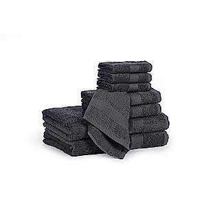 BolBom*S Bath Towels Set of 8, Ultra Soft 100% Cotton, 2 Extra Large Bath Towels 28x56, 2 Hand Towels for Bathroom 16x26, 4 Wash Cloths 12x12, Hotel Towels Ideal for Everyday Use, Hotel & Spa - Grey