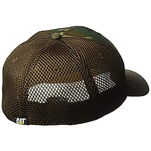 Caterpillar mens Acitve Mesh Stretch Baseball Cap, Woodland Camo, Large-X-Large US