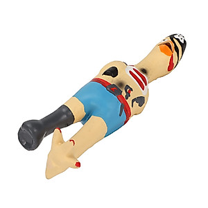 Zerodis Squeaky Chicken Dog Toys, Yellow Rubber Squaking Chicken Toy Novelty Rubber Chicken Teeth Grinding Interactive Squeaky Dog Toy for Dogs (Pirate Chicken)