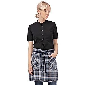 Chef Works Unisex Olympia Half Bistro Apron, Navy, One Size