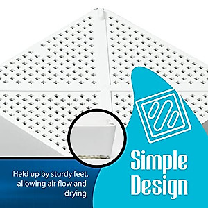STEADYKLEEN - Plastic Shower Caddy, Fits Shower Shelves with Other Bathroom Must Haves, Mesh Shower Caddy Alternative, 8.5 x 2.5 inches