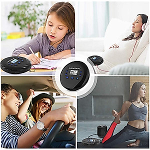 【𝟐𝟎𝟐4 𝐔𝐩𝐠𝐫𝐚𝐝𝐞𝐝】 CD Player Portable, MONODEAL Portable CD Player with Headphones,Small Personal CD Player with LCD Display,Anti-Skip/Shockproof, Rechargeable Walkman CD Player for Car