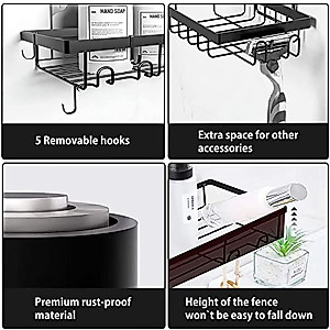 HOOSCHRT Shower Caddy Organizer 3 Pack with Hooks,Rustproof Shower Shelves and Restroom Organizer for Bathroom and Kitchen Restroom Accessories for Ultimate Organization,Space - Saving Solution