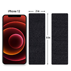 Industrial Strength Sticky Back Fastener | 2 x 6 Inch 6 Sets | Interlocking Tape Mounting Tape for Carpet, Couch Cushions, Pedal Board - Black