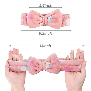 3 otters Makeup Headband, 8PCS Spa Headband Bow Washing Face Headbands Soft Microfiber Headband for Girls Women Gift