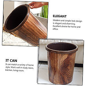CHILDWEET Imitation Grain Trash Can with Pressing for Kitchen Home Office Decorative Garbage Container