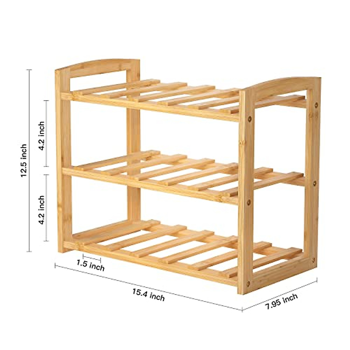 CALM COZY Water Bottle Organizer, 3 Tier Bamboo Water Bottle Rack, Cup Organizer for Kitchen Cabinets, Plastic Water Bottle Holder for Cabinet, Pantry, Kitchen Countertop, Dining