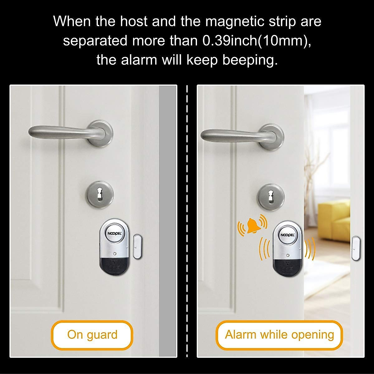 Door Window Alarm 2 Pack & 6 Pack, Noopel 120DB Magnetic Pool Alarm for Doors and Windows, Burglar Intruder Entry Alert for Kids Toddlers Personal Safety