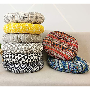 vctops Bohemian Soft Round Chair Pad Garden Patio Home Kitchen Office Seat Cushion GreyWhite Diameter 18"