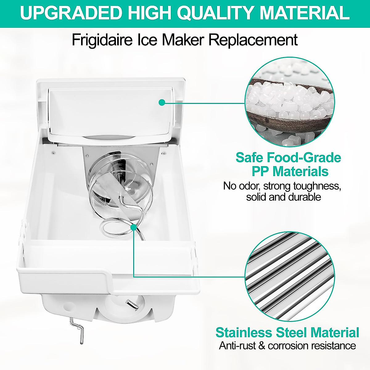 Upgraded 241860803 Refrigerator Ice Bucket Assembly Compatible with Frigidaire Ice Maker Replacement Ice Bin Container Parts AP4300918 LFSS2612TF0 LFSS2612TE0 FFSS2615TS0 FFHS2611PFEA Ice Maker