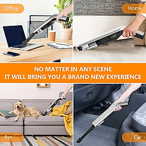 Handheld Car Vacuum - 2 Speeds Suction 15KPA Handheld Vacuum Cleaner, Rechargeable Comfortable Car Vacuum Cordless for Home and Car Cleaning…