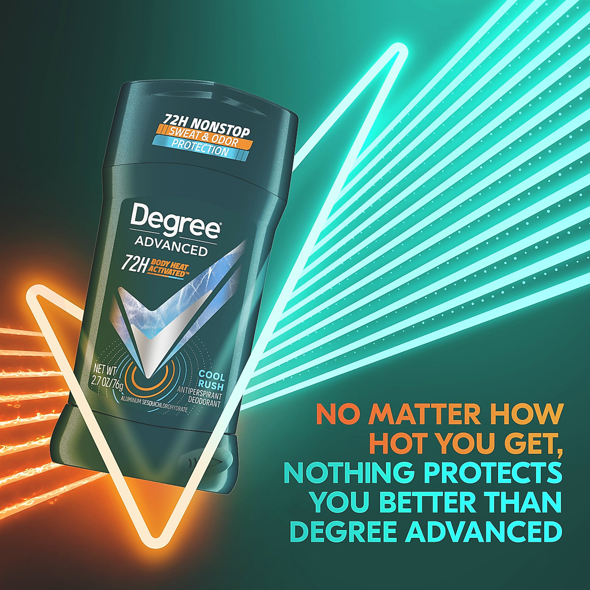 Degree Men Antiperspirant Deodorant Cool Rush 12 Count 72-Hour Sweat and Odor Protection Antiperspirant For Men With Body Heat Activated Technology 2.7 oz