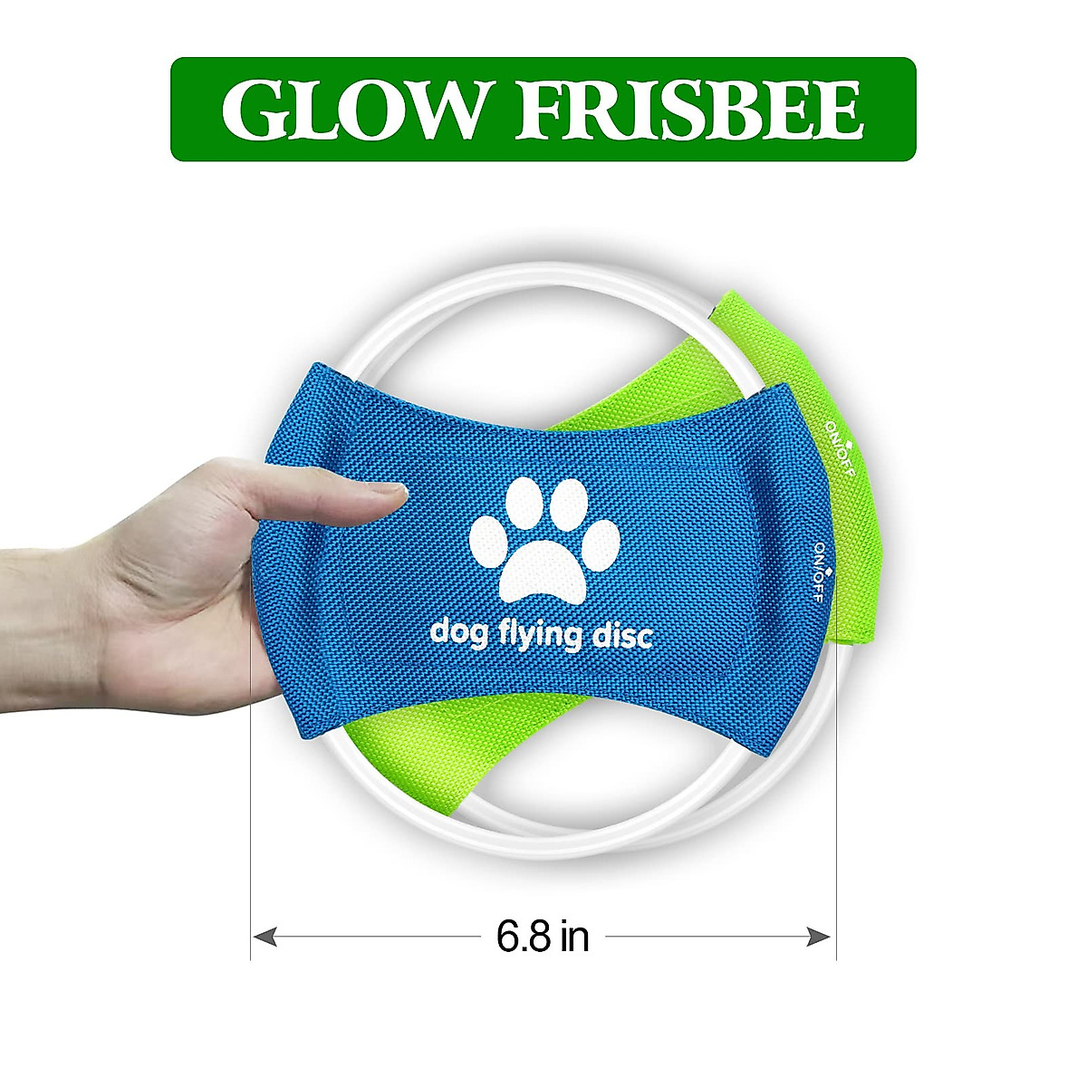 VPCOIKPZA 2 PCS Dog Flying Disc Dog Toys Glow in The Dark Flying Saucer Small/Medium/Large Breeds-Dog Training Ring, Floating Dog Ring Toys for Throwing, Catching, Grabbing Flying Toy for Dogs