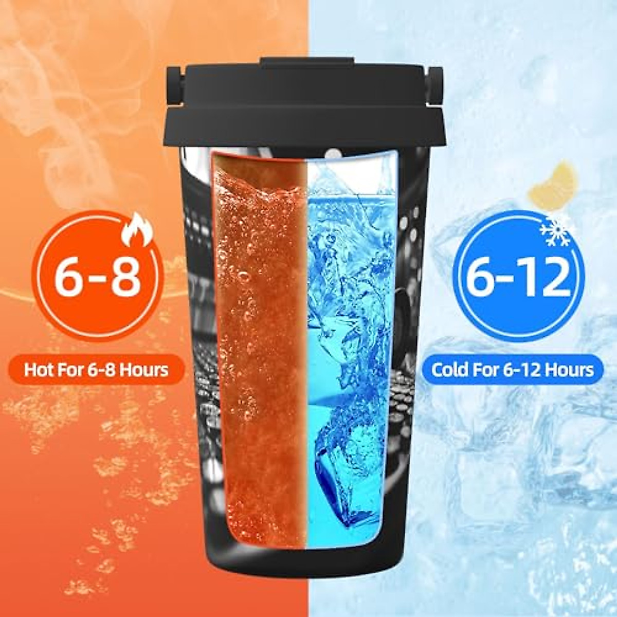 WANGXUEE Movies Clapperboard Print 500ml Stainless Steel Travel Tumbler Double Wall Vacuum Insulated Coffee Mug
