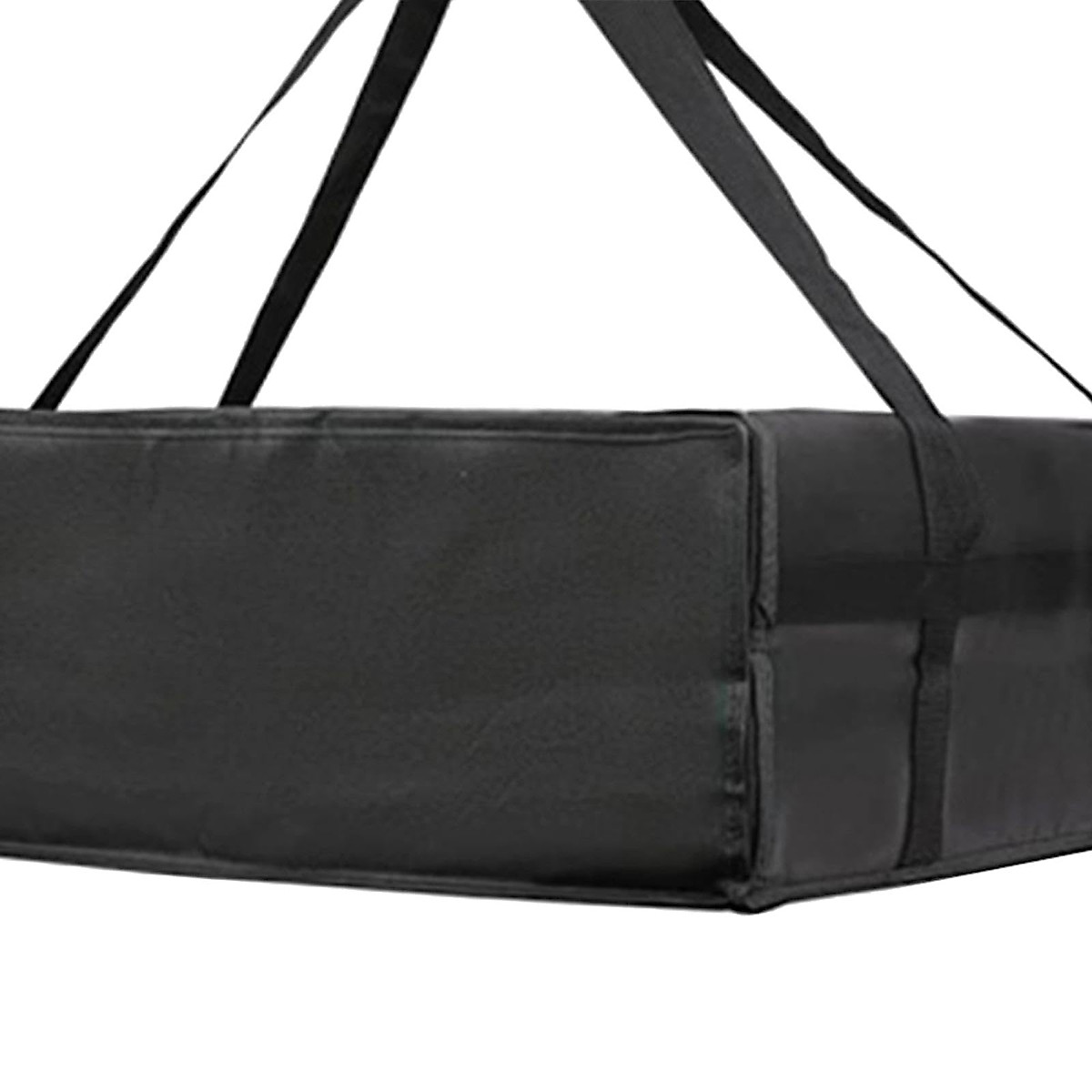 Delivery Pizza Insulated Bag, Portable Pizza Warmer Bag with Double Handles, Waterproof Hot Cold Food Storage Bag for Commercial Catering, Black (Holds 3 Pizza Boxes)