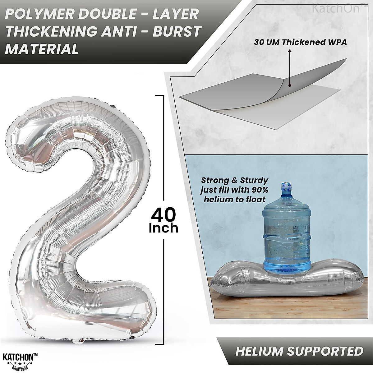 KatchOn, Huge 40 Inch 2025 Balloons Silver - New Years Balloons | Star Balloons, 2025 Silver Balloons for New Years Eve Party Supplies 2025 | Happy New Year Decorations 2025 for New Years Eve Decor