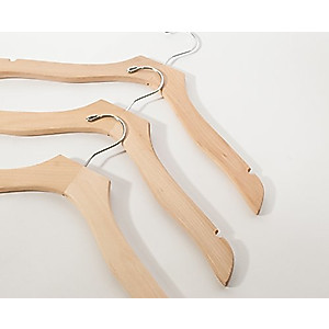 Classic Wood Bridal Dress Hangers - Natural Finish (10-Pack)