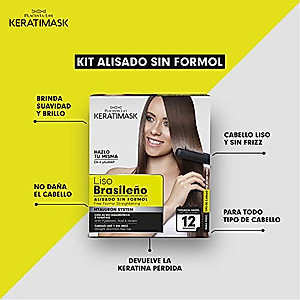 PLACENTA LIFE KERATIMASK Brazilian Straightening Kit with Keratin and Hyaluronic Acid - Keratin Treatment- Get a perfect smooth, shiny and silky- Formaldehyde FREE
