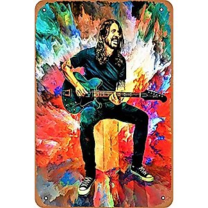 Seadlyise Dave Grohl Plaque Poster Vintage Metal Tin Sign Home Bedroom Kitchen Bar Home Cafe Wall Decor 8x12 inches