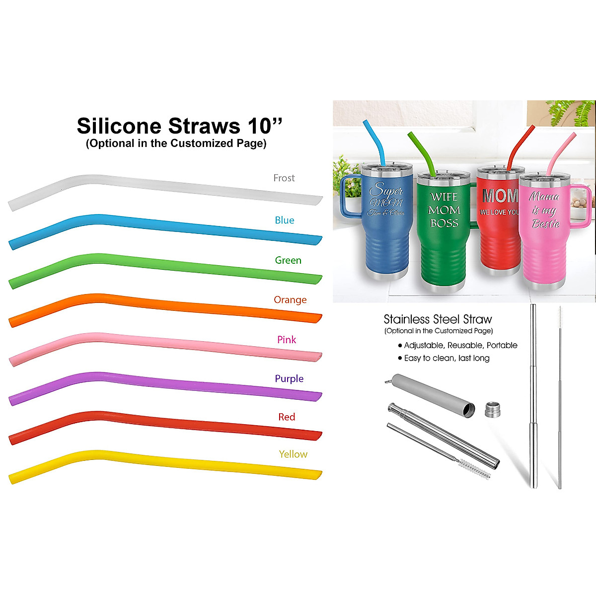 Polar Camel Personalized Tumblers with Slide Lid and Straw, Name Engraved Customized Cups, Stainless Steel Vacuum Insulated Travel Coffee Mugs - Women, Men Birthday Gift (Yellow, 20 oz)