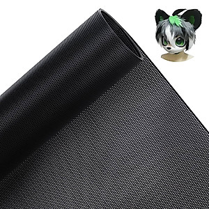 BENECREAT Black PVC Plastic Net, 39x11.8 Inch Custom Fursuit Eye Mesh Waterproof Printable Mesh for Furries Cosplay, Props, Fursuits, Craft Making, Hole: 1mm