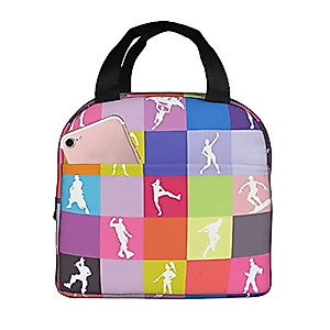 Tvmpkix kids Lunch Bag, Reusable Insulated Lunch Box Cooler Tote Bag Meal Prep for Boys Men Women Picnic Travel Work Colorful