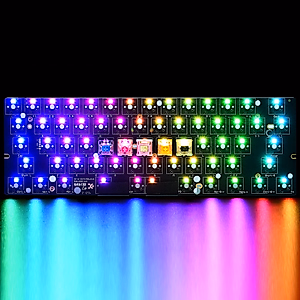 Guffercty kred GK61X PCB Plate Case 60% Keyboard Custom Hot Swappable RGB Keyboard DIY Kit Wired Tyce-C for 3/5 Pin Switch (GK61X White)