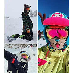 Bear Ski Balaclava Cute Animal Snowboard Face Warmer Winter Sports Hat Kawaii Snowboard Gear