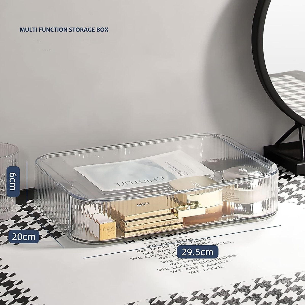 Decorcode Stackable Clear Plastic Organizer Drawer | Organize Eyeshadow Palettes, Cosmetics, and Beauty Supplies on a Vanity