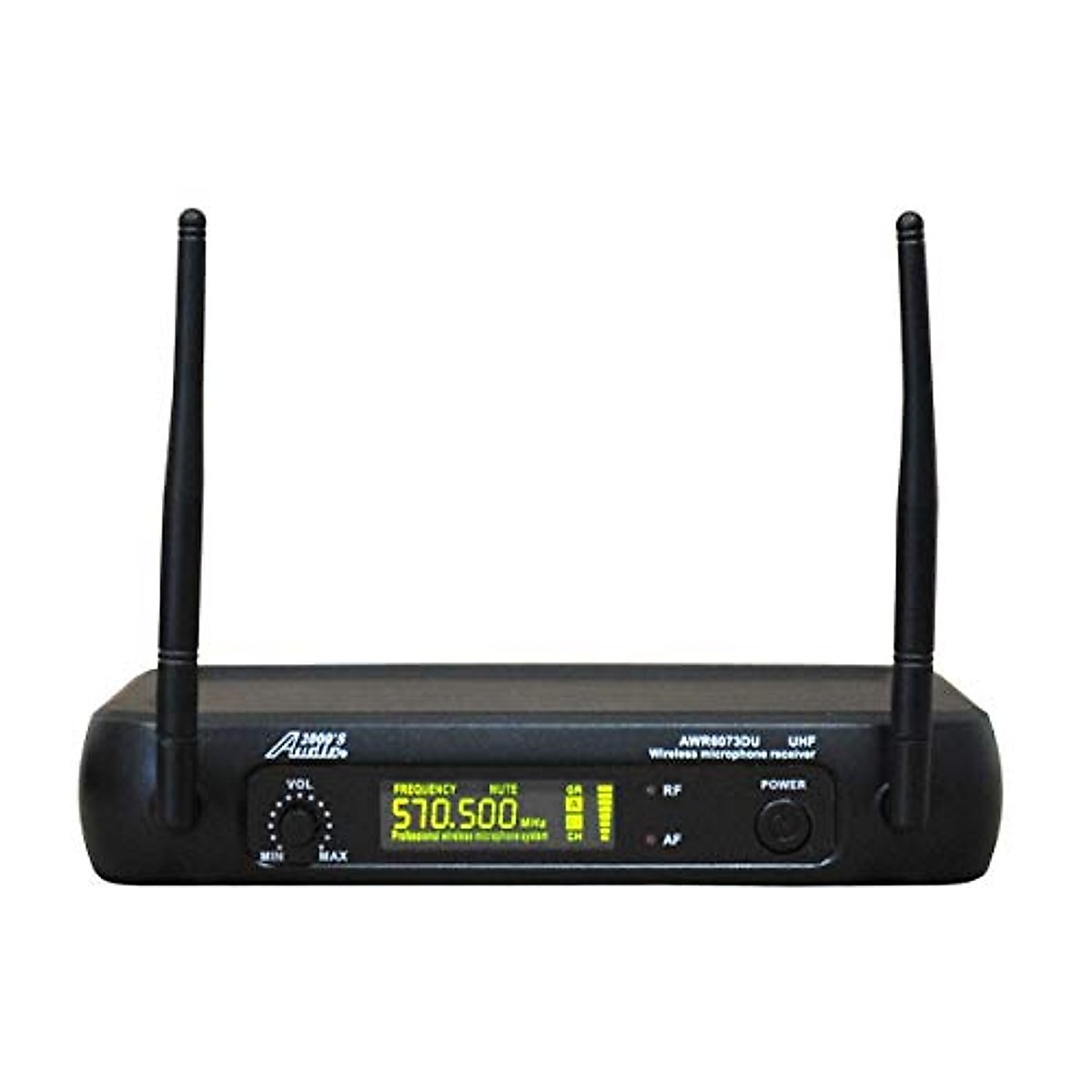 Audio 2000S S6073M UHF Wireless Lavalier Microphone System with Balanced XLR and 1/4-Inch Outputs, Volume Control, and Hard PVC Carrying Case