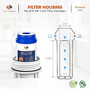 Aquaboon 5 Micron 10x2.5" Granular Activated Carbon Water Filter Replacement | Universal 10 inch Coconut Shell GAC Cartridge | Compatible with C-10, WFPFC9001, AP117, GAC-10, FXUTC, D-20A, GAC1 2-Pack