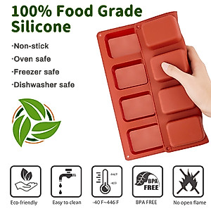 JOERSH Silicone Mini Loaf pan-(2PCS) 12 Cavities Mini Bread Pan, Non-stick Silicone Baking Molds for Bread, Cake, Cornbread, Brownie, Mini Sized Cheesecake